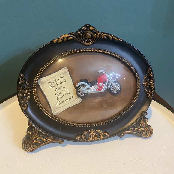 Art | Framed Motorcycle Collage In Victorian Style Frame | Poshmark